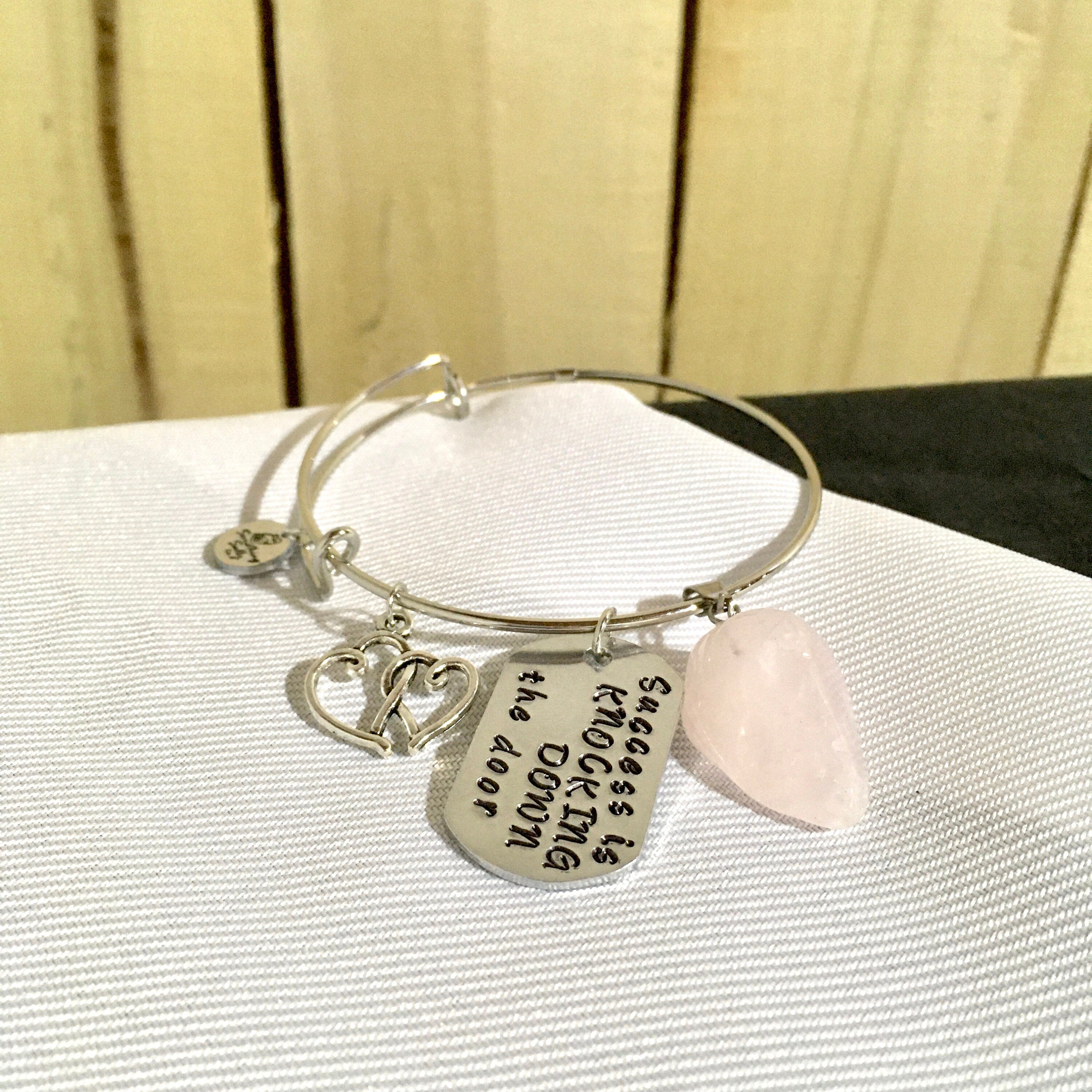 Custom Charm Bracelet, Personalized Metal Stamped Charm Bracelet, Cust ...