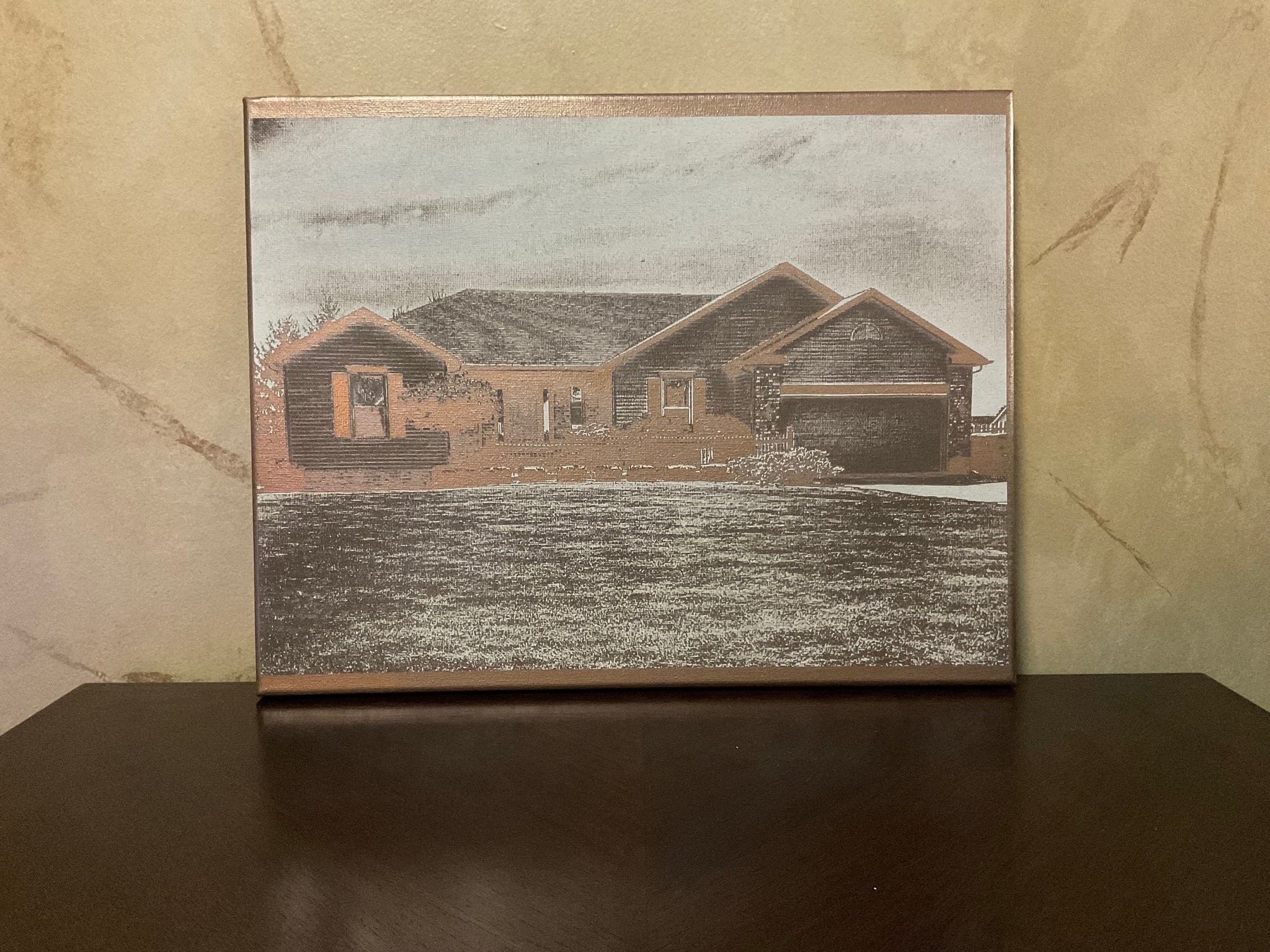 Custom Photograph Engraved Canvas, Portraits Laser Engraved, Painted P ...